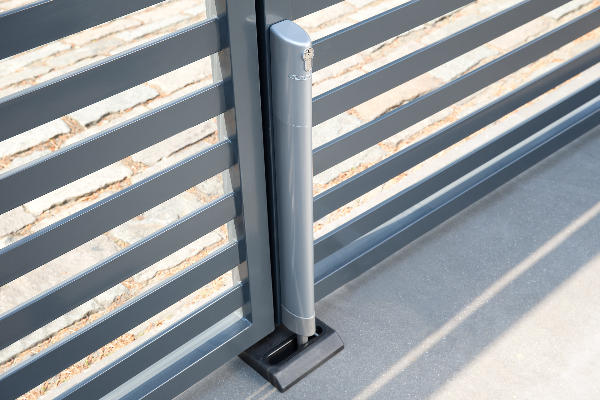 Locinox motorised electrical drop bolt Available in Black or Silver