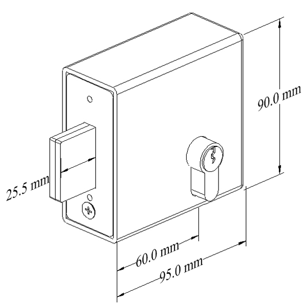 Weld-in double throw deadlock to Fit 30 mm Gate Frame