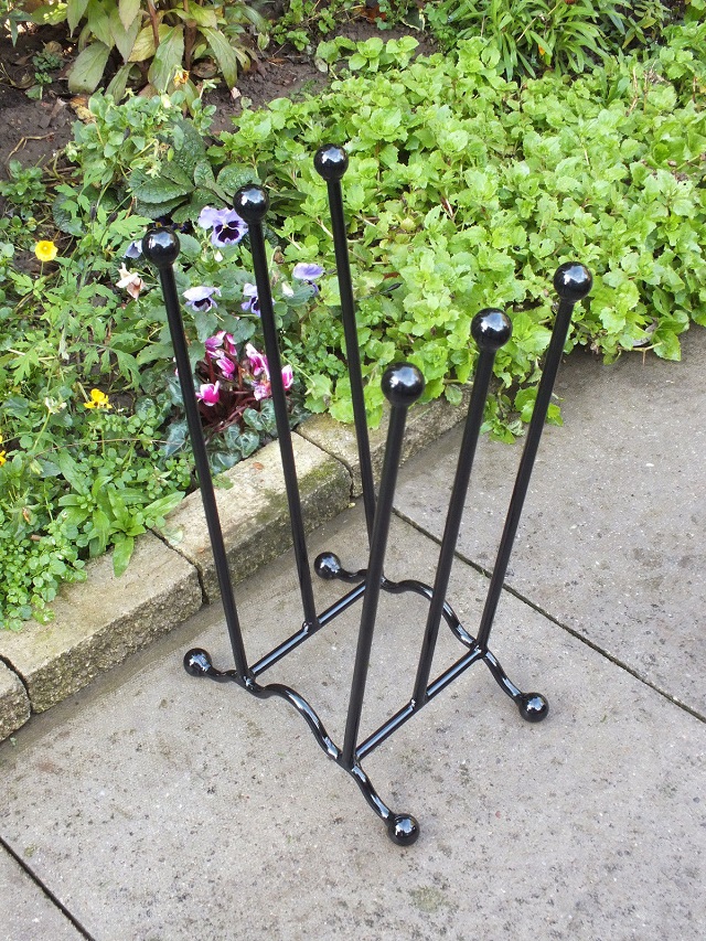 Wellington Boot Stand 3 Pair Powder Coated Black M Scroll Design